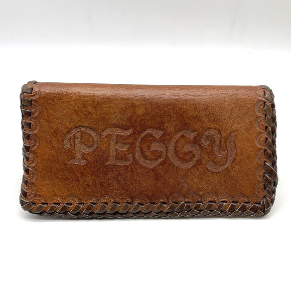 Handmade | Accessories | Vintage 6s Handmade Peggy Monogram Genuine ...